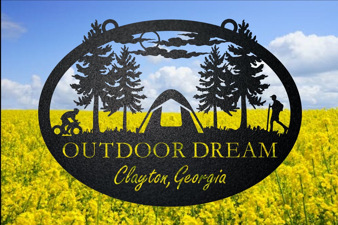 Custom Steel Outdoor Sign: Camping, Hiking, Biking - Etsy