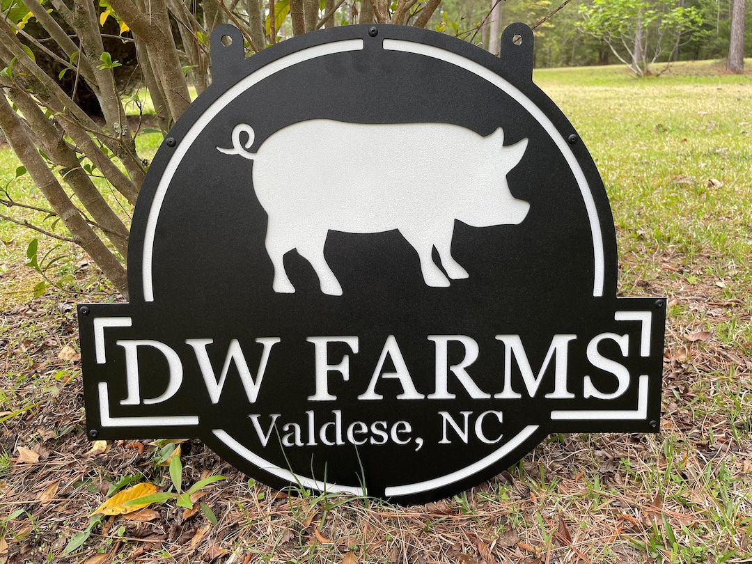 Pig Farm Metal Sign - Farm Signs - Custom Farm Signs - Hog Signs ...