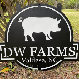 Pig Farm Metal Sign - Farm Signs - Custom Farm Signs - Hog Signs ...