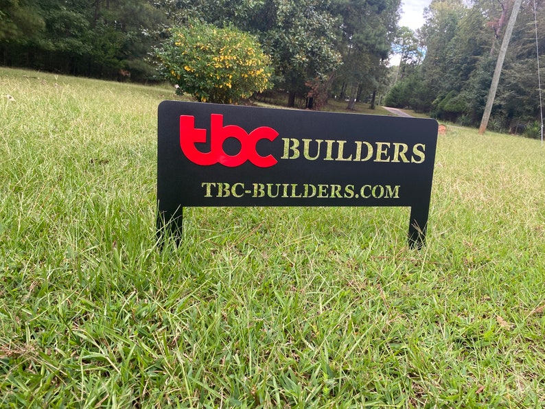 Custom Business Logo Yard Sign: Metal Advertising Stake - Etsy