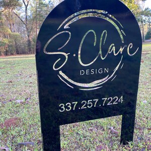 Custom Round Logo Business Yard Stake: Powder Coated Metal Sign - Etsy