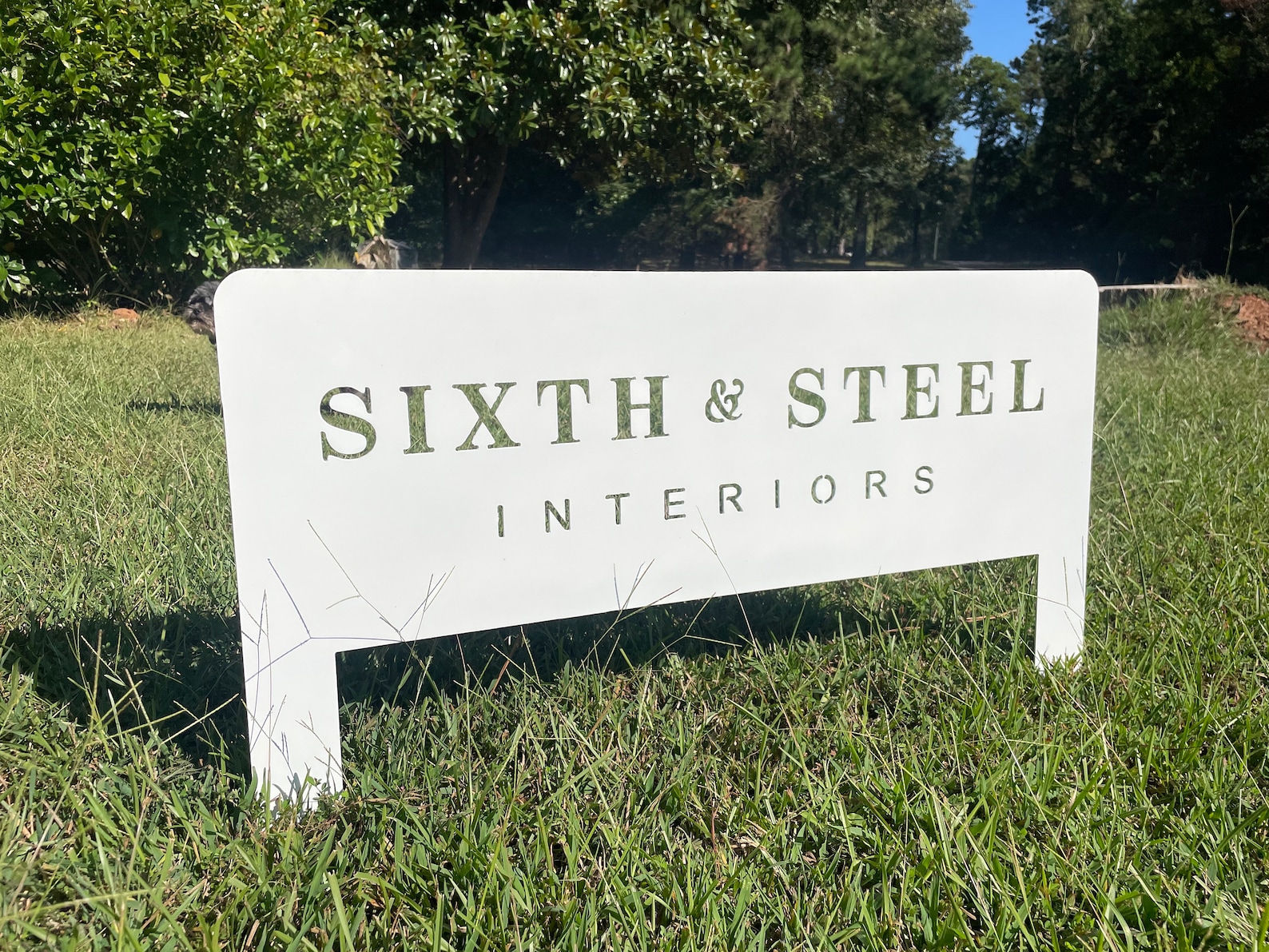 Custom Rectangle Logo Yard Sign – Powder Coated Sturdy Metal Business ...