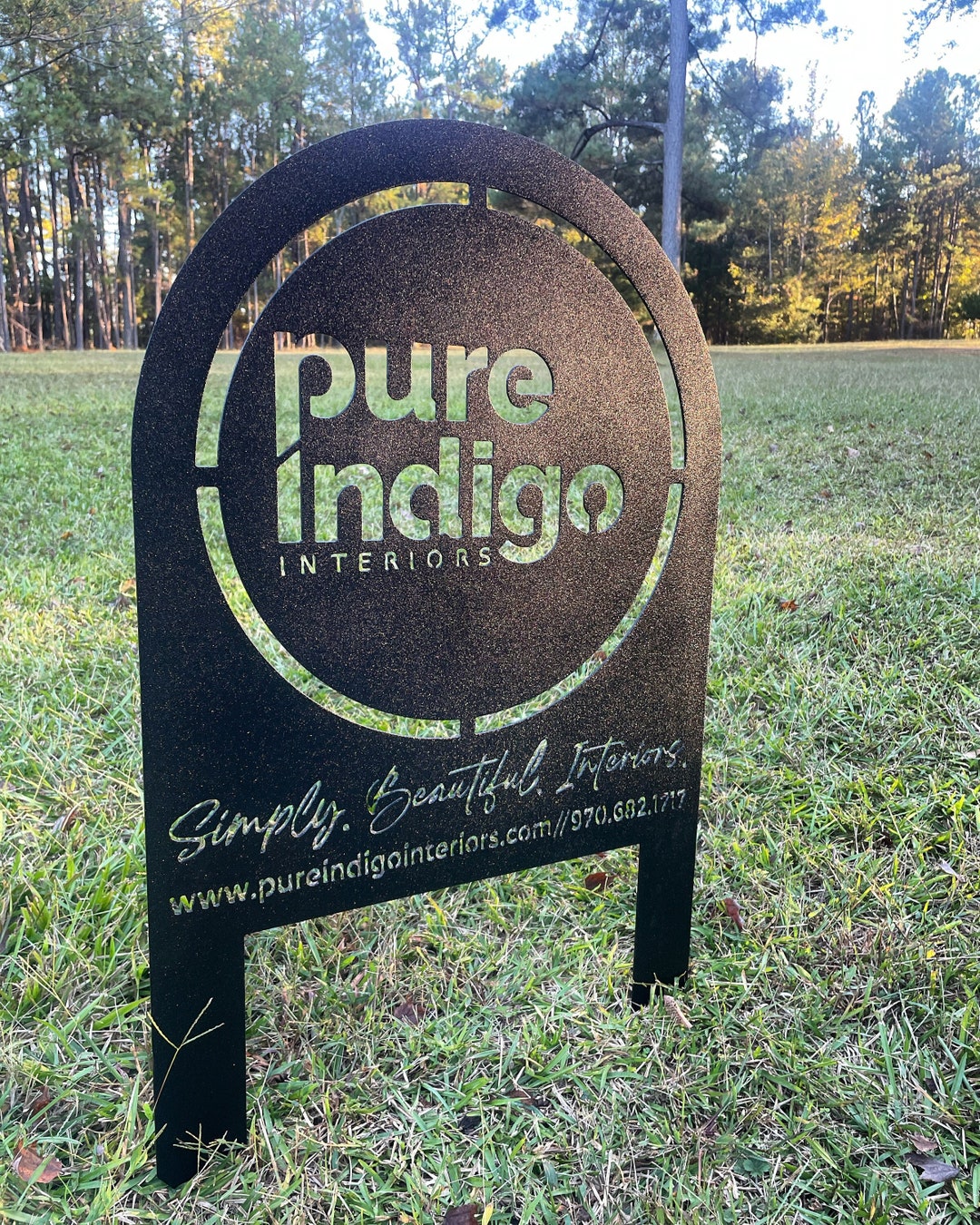 Custom Round Logo Business Yard Stake: Powder Coated Metal Sign - Etsy
