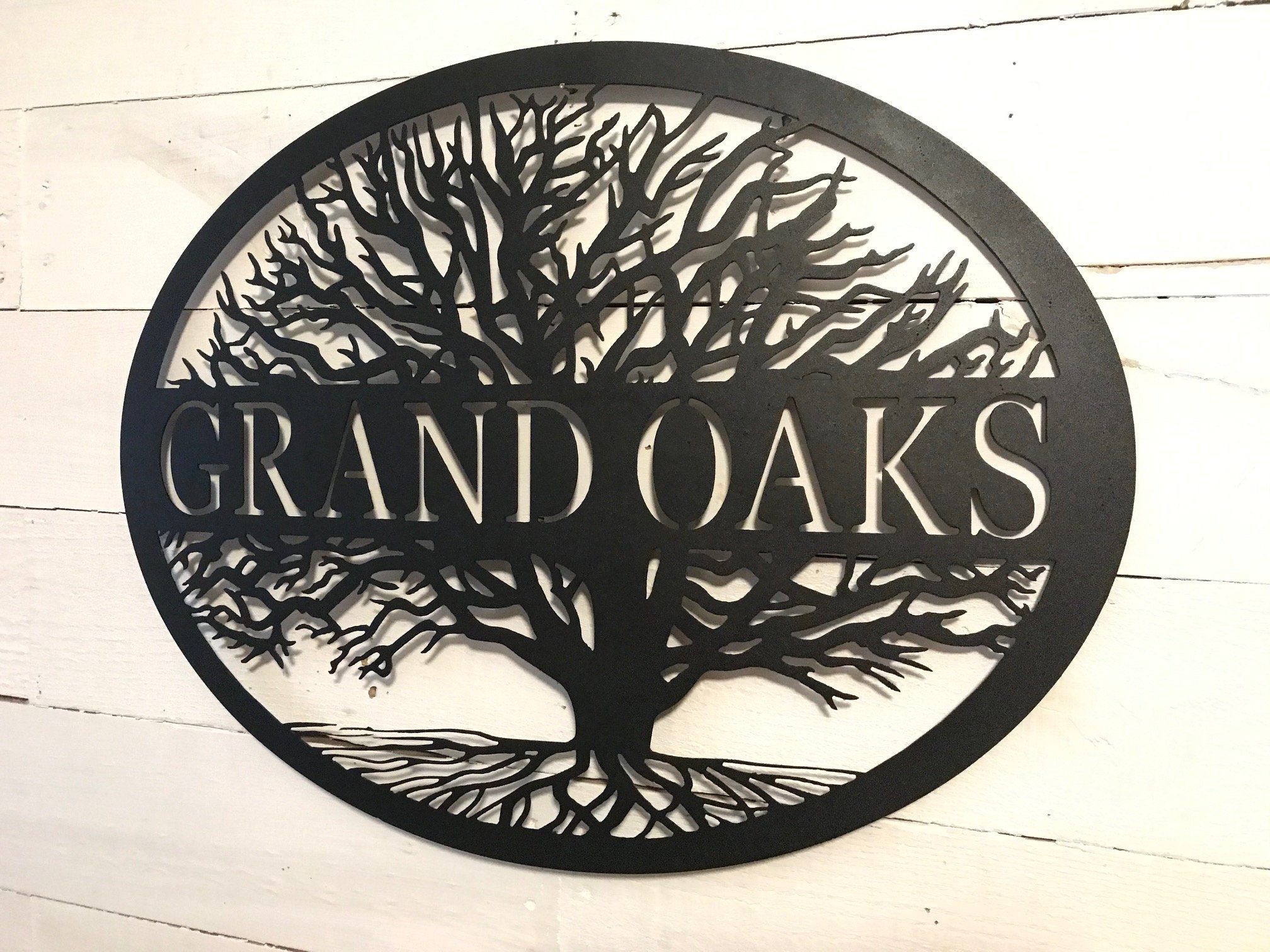 Custom Oval Tree Metal Sign Farm Signs Cottage Decor | Etsy