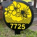 Custom Honey Bee Yard Stake With House Numbers or Family Name ...