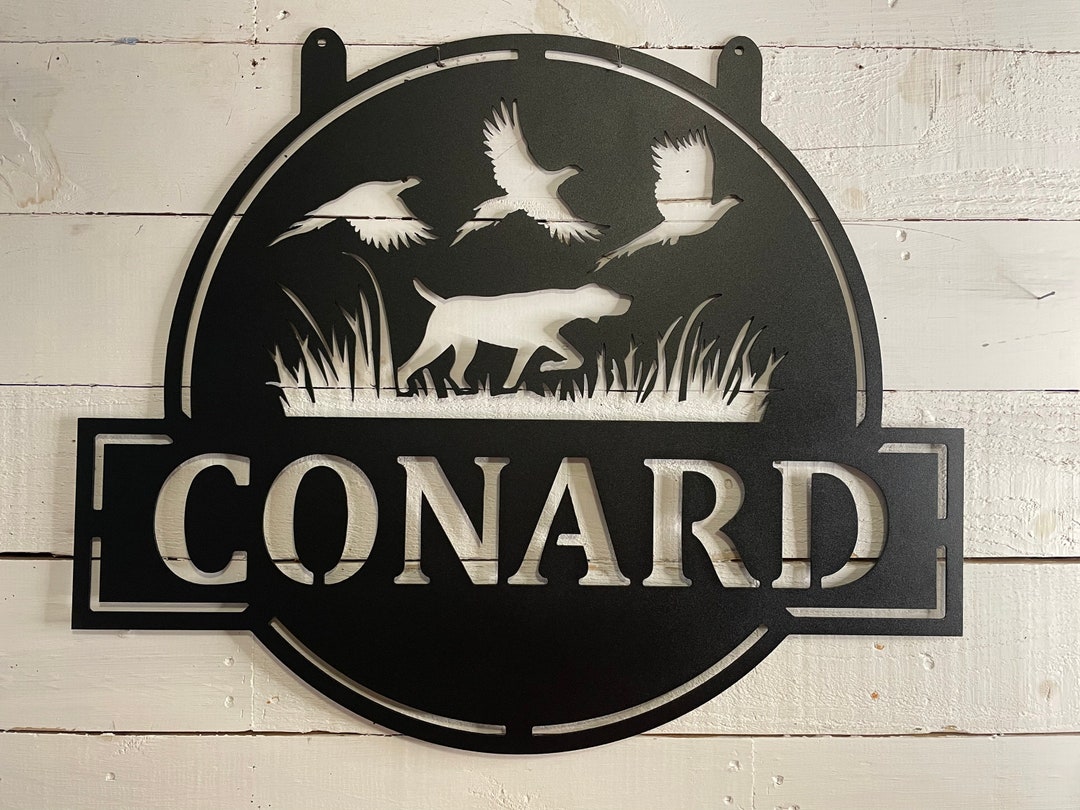 Custom Bird Dog Metal Sign; Hunting Dog Monogram; Tracking Dog Sign ...