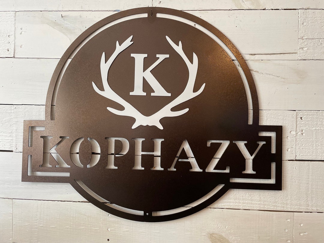 Custom Outdoor Compromise - Hunter Metal Sign - Antler Logo - Antler ...