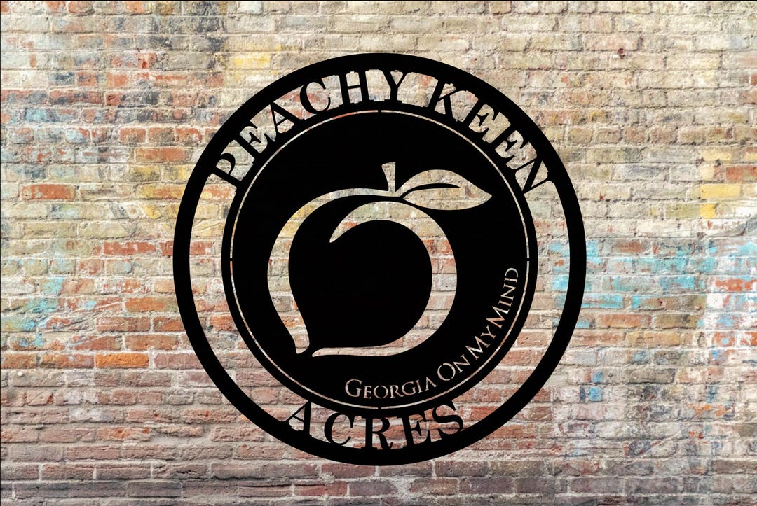 Personalized Georgia Peach Metal Sign, Family Name Sign - Etsy
