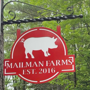 Pig Farm Metal Sign - Farm Signs - Custom Farm Signs - Hog Signs ...