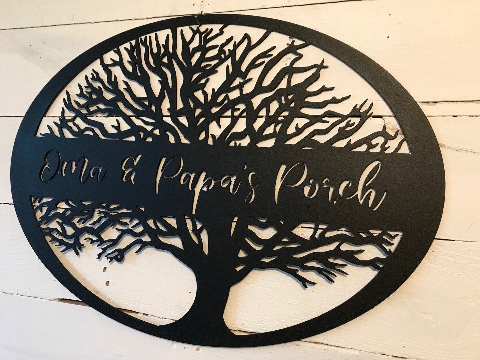 Custom Oval Tree Metal Sign Farm Signs Cottage Decor | Etsy