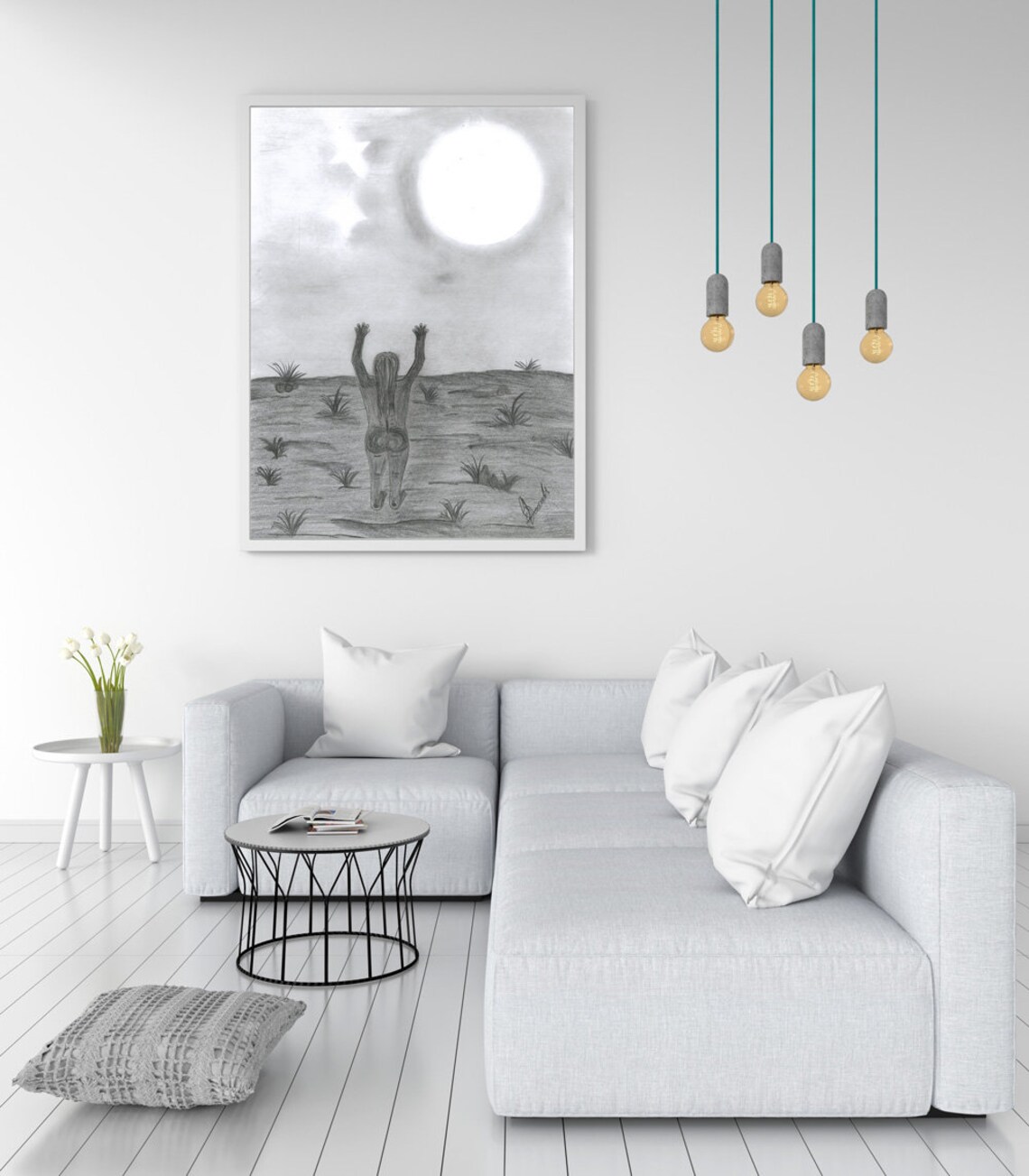 Indigenous Art, Woman and Moon, Moon Worship, Downloadable Artwork ...