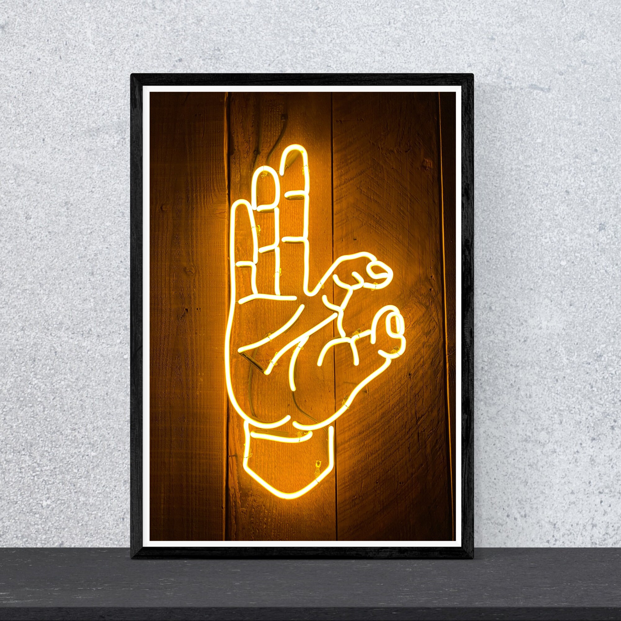 Neon Sign Print Printable Neon Art Digital Sign Print Hand | Etsy