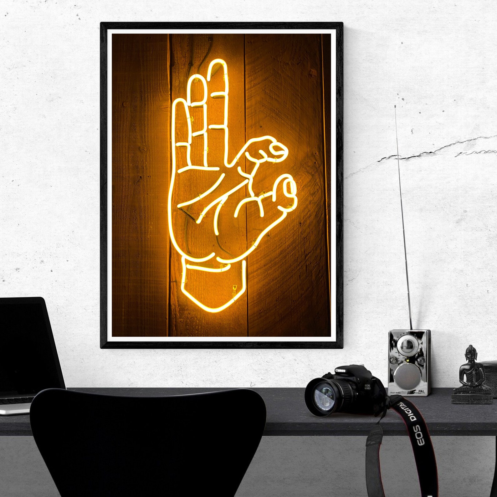Neon Sign Print Printable Neon Art Digital Sign Print Hand | Etsy