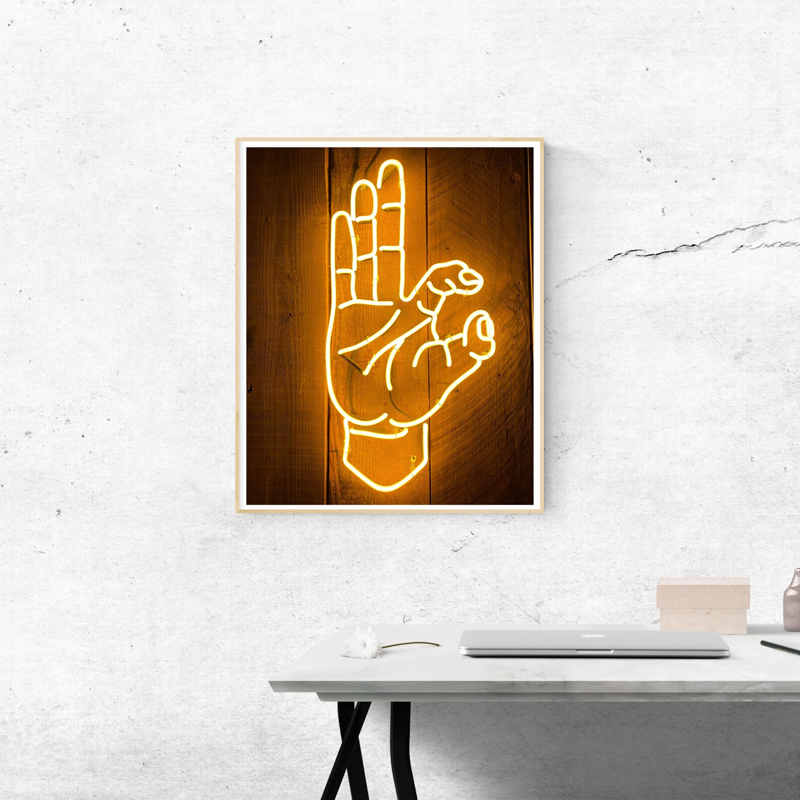 Neon Sign Print Printable Neon Art Digital Sign Print Hand | Etsy