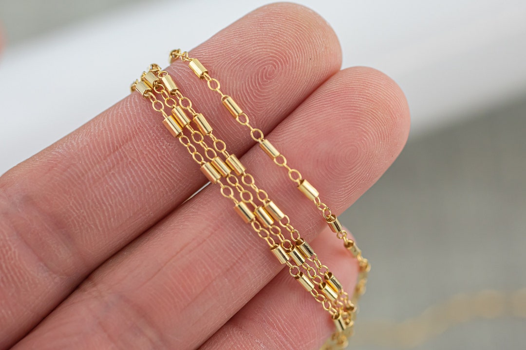 Tube Satellite Chain- 14k Gold Filled Chain Made in USA - Permanent ...