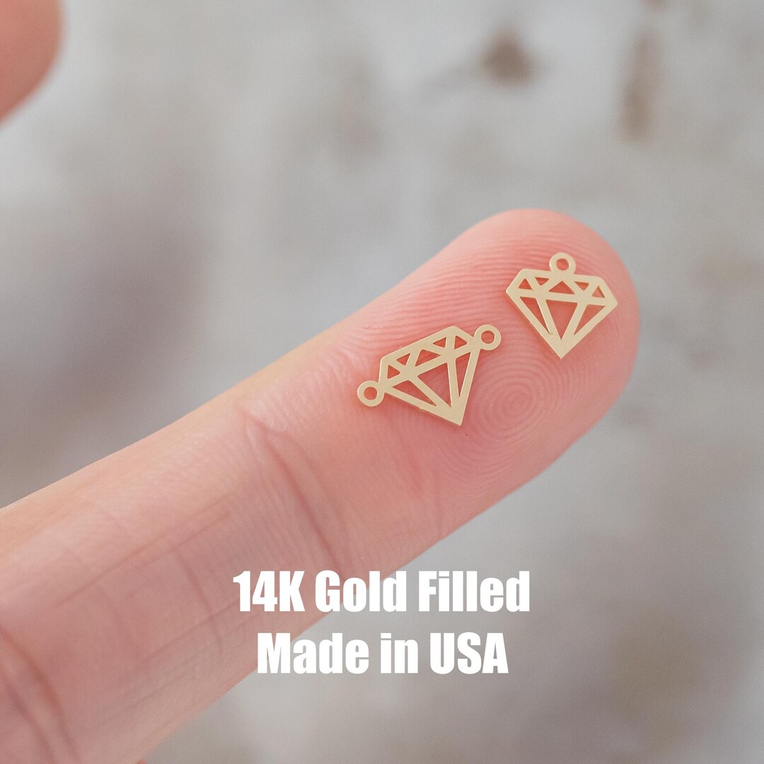 Diamond Connector Gold Filled- USA Made, USA Gold Filled Charms ...