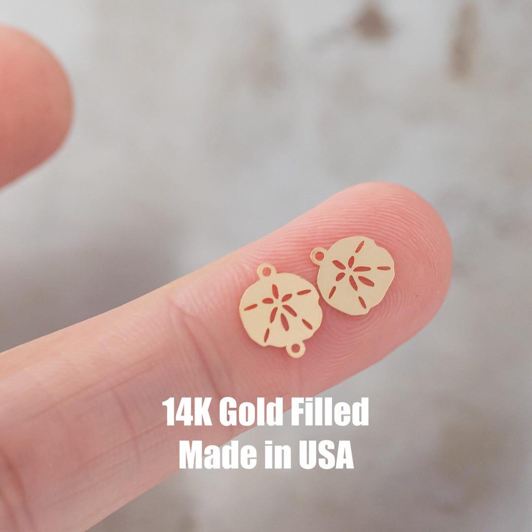 Sand Dollar Connector Gold Filled- USA Made, USA Gold Filled Charms ...