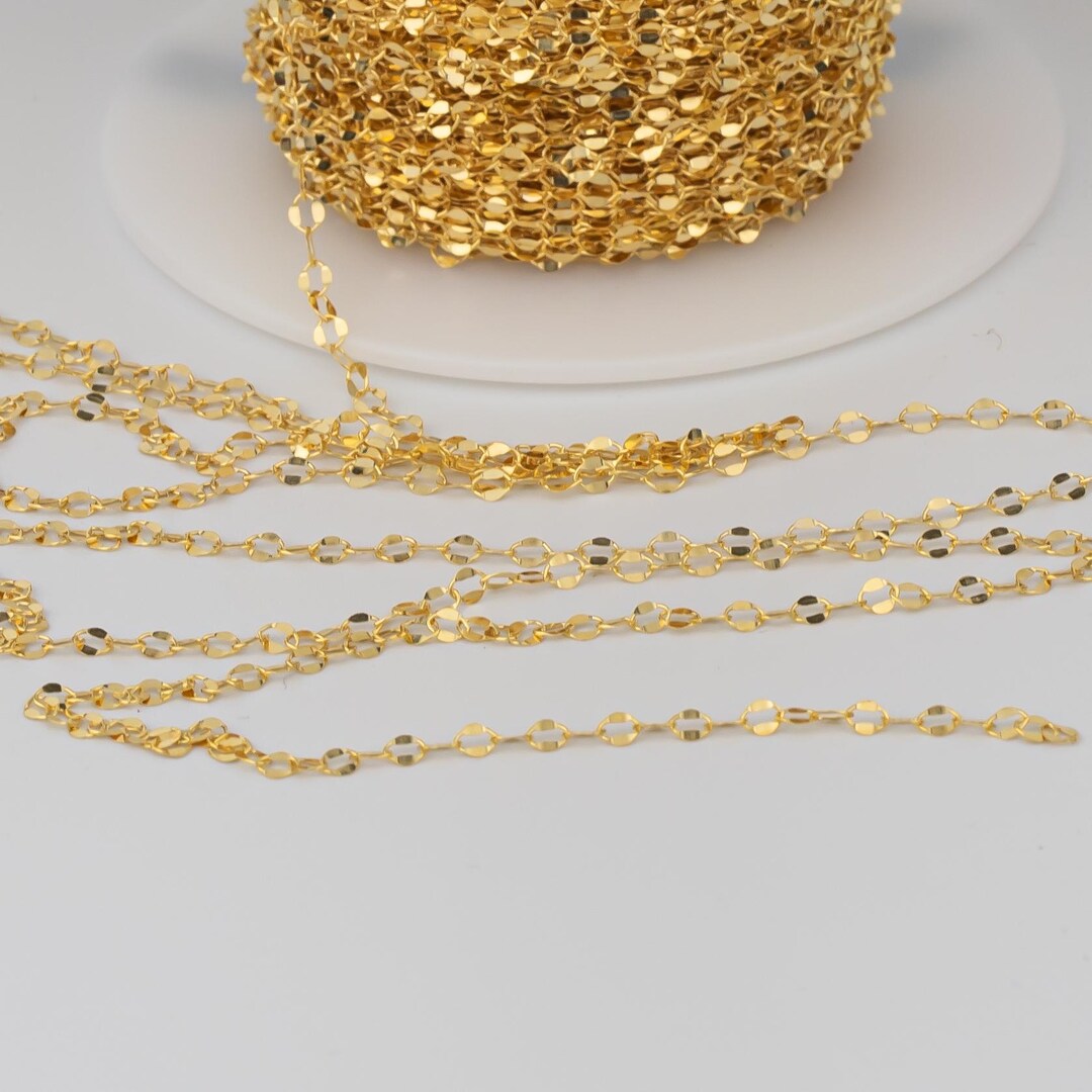 Double Flat Chain- 14k Gold Filled Chain Made in USA - Permanent ...