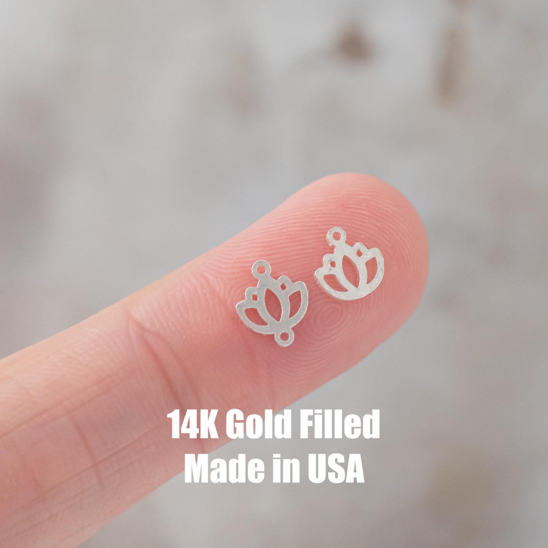 Lotus Flower Connector Gold Filled- USA Made, USA Gold Filled Charms ...