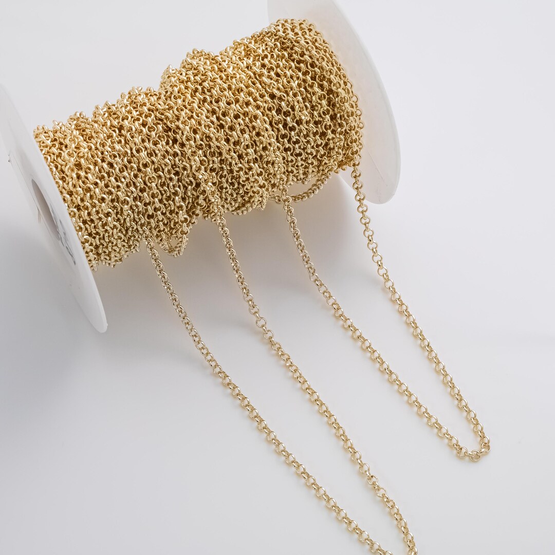 Rolo 4mm CCC PVD Ion Plated Chain - Tarnish Resistant Wholesale 1 Yard ...