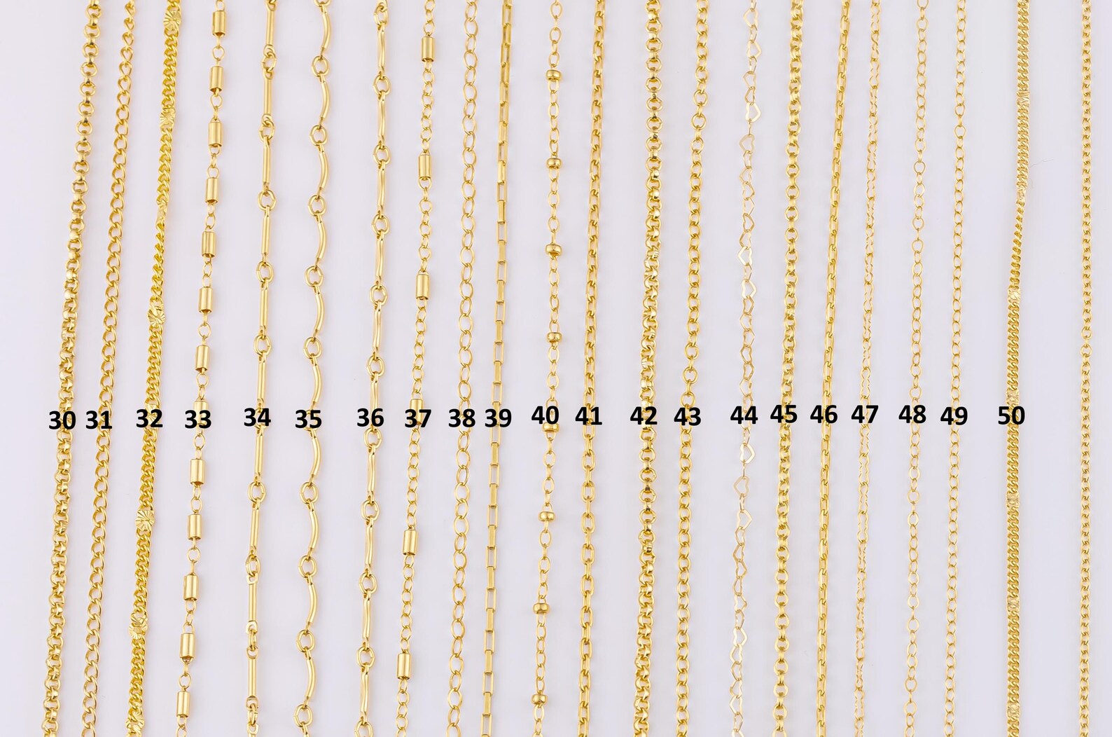 14k Gold Filled Chain Made in USA - Permanent Jewelry Chains - All ...