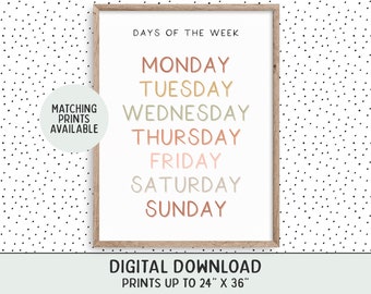 Days & Months Printable Poster Bundle Classroom or - Etsy
