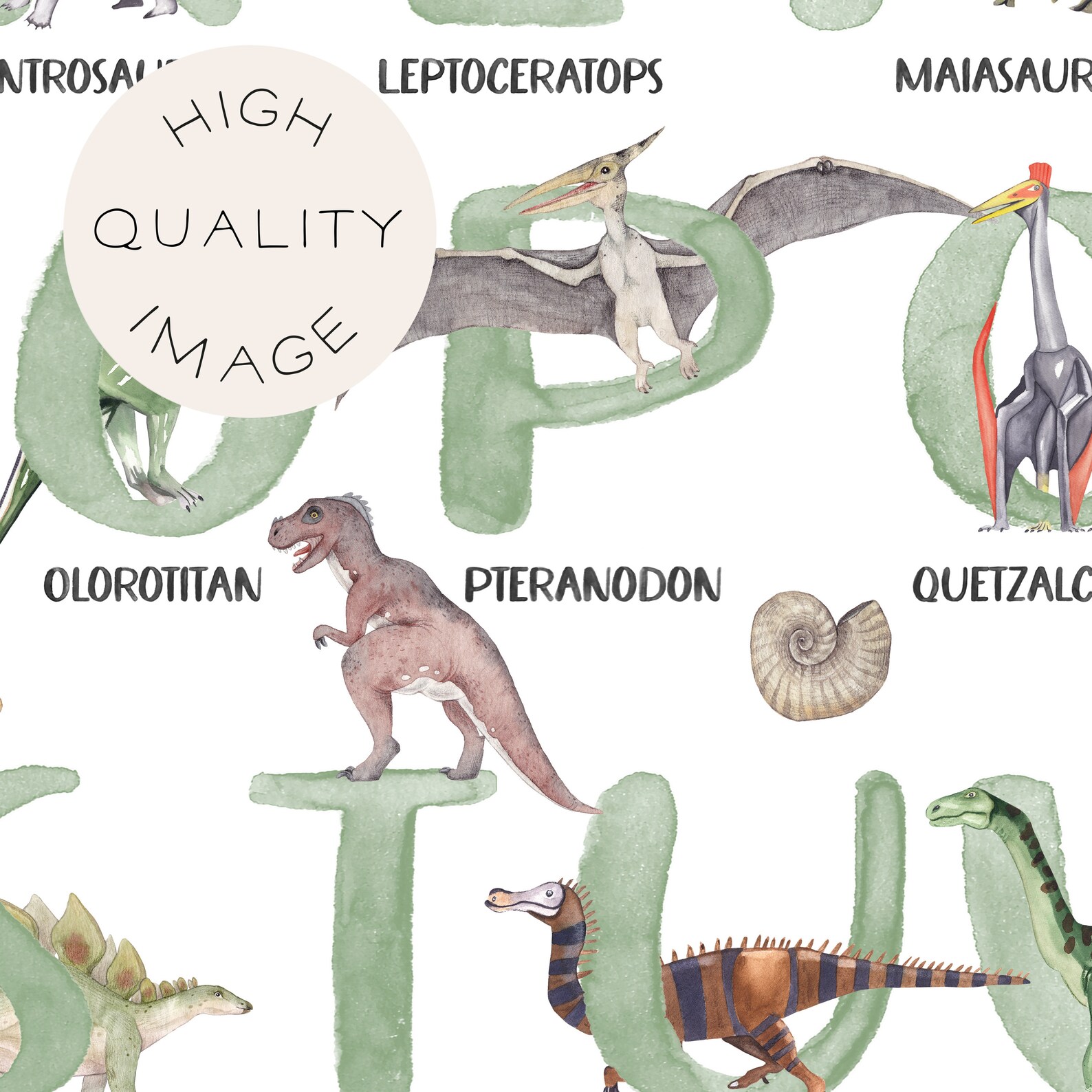 Dinosaur Alphabet Poster Dinosaur Print ABC Poster - Etsy
