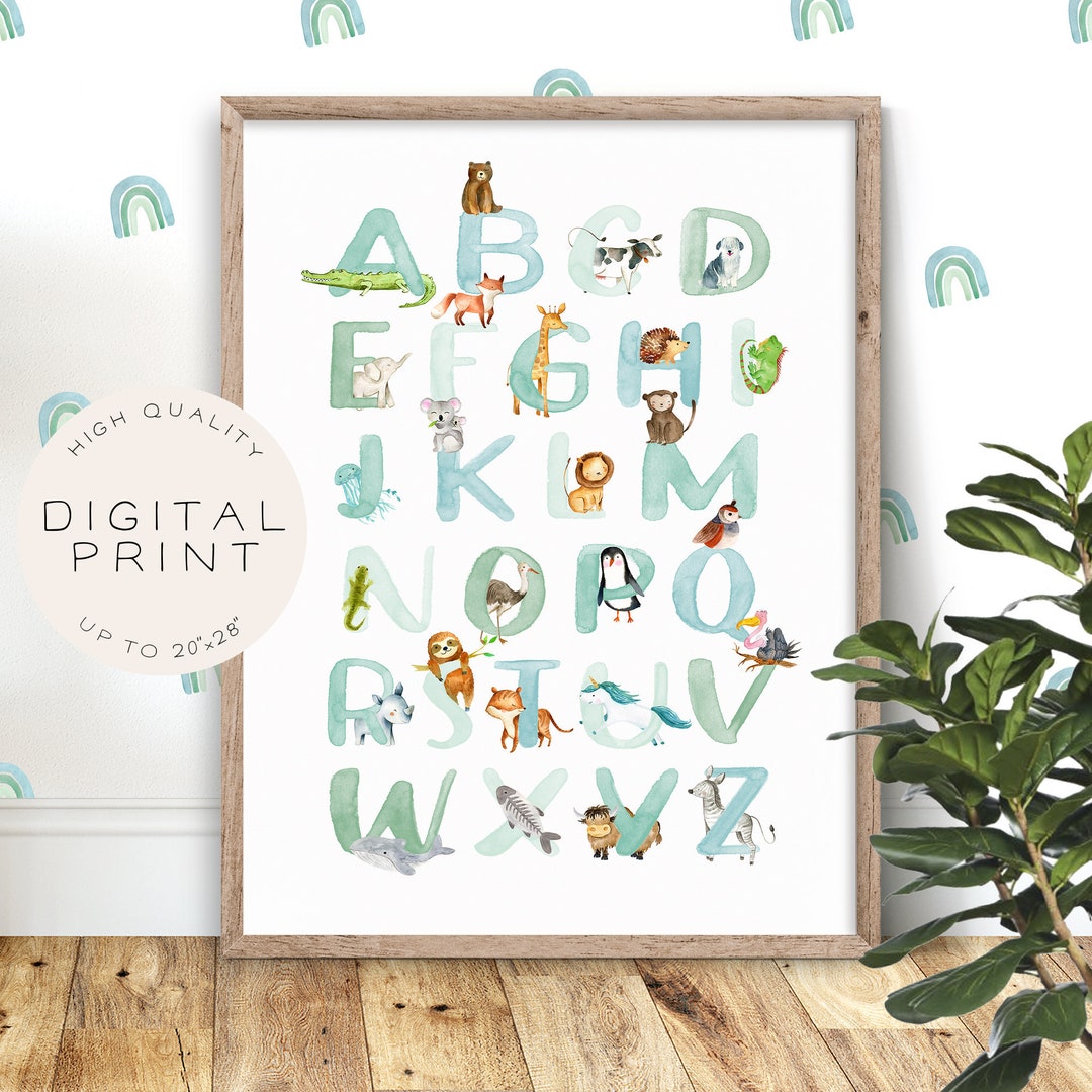 ABC Poster Alphabet Poster Animal Alphabet Print Educational - Etsy