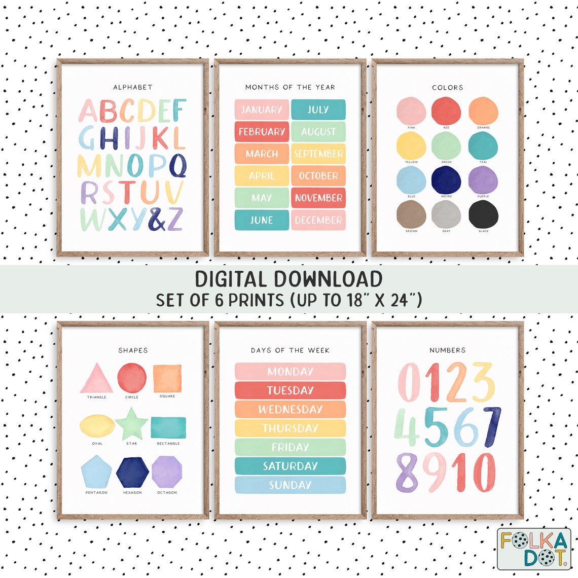 Homeschool Educational Posters Set Rainbow Classroom Decor - Etsy