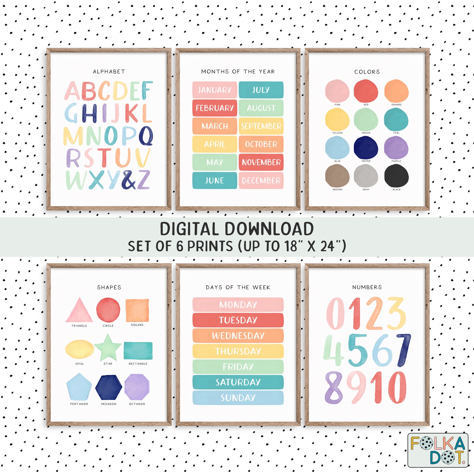 Homeschool Educational Posters Set Rainbow Classroom Decor - Etsy