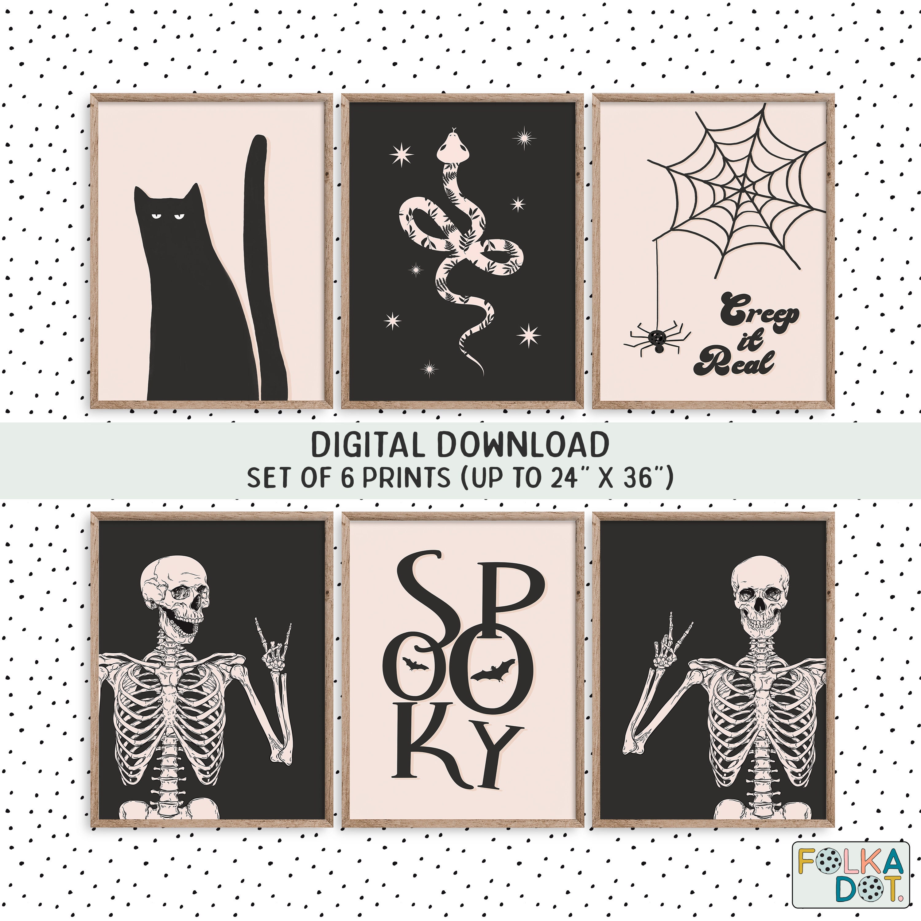 Cute Halloween Art Ghost Halloween Decor Pastel Wall Decor Spooky ...