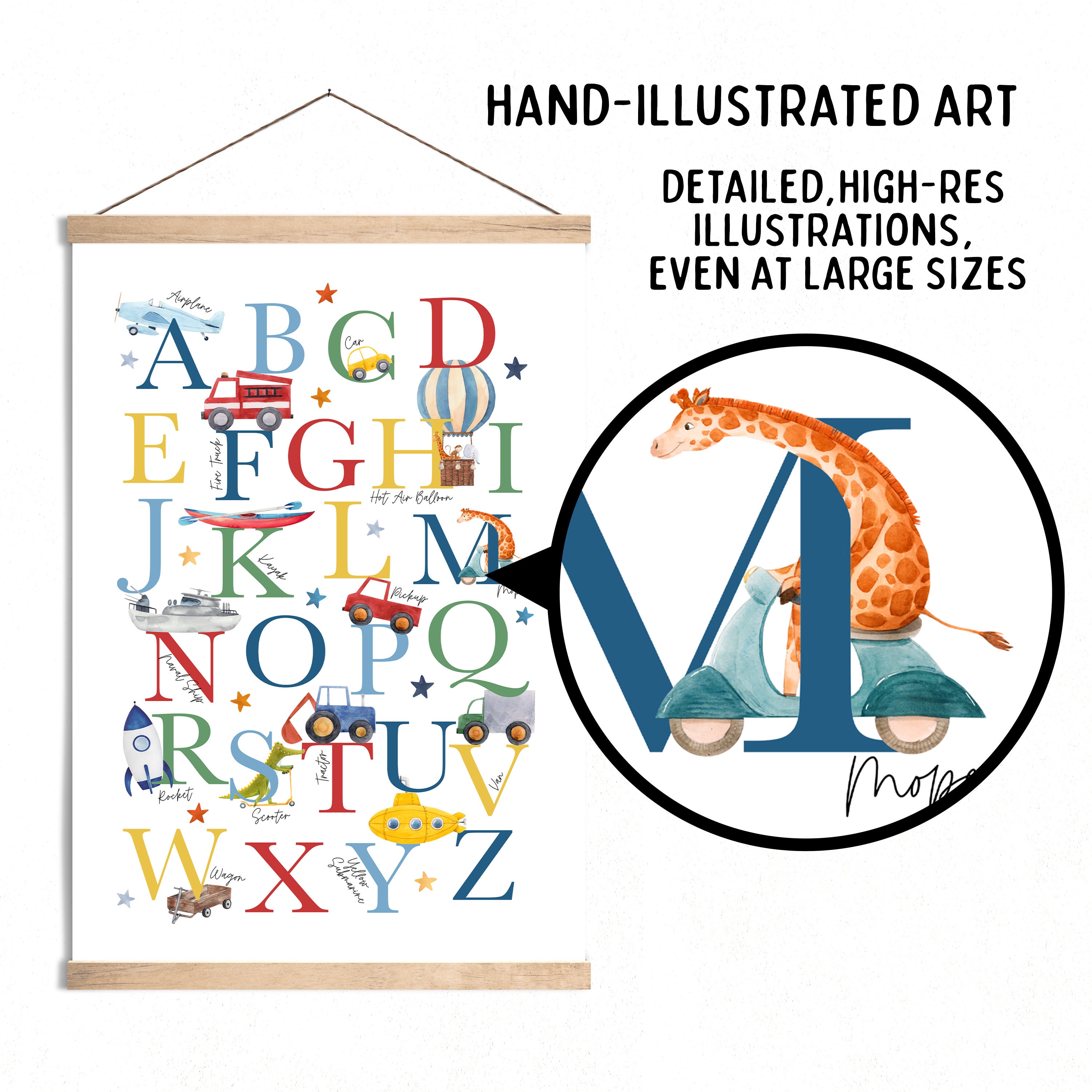 Transport Alphabet Poster Vehicles ABC Poster Toddler - Etsy UK