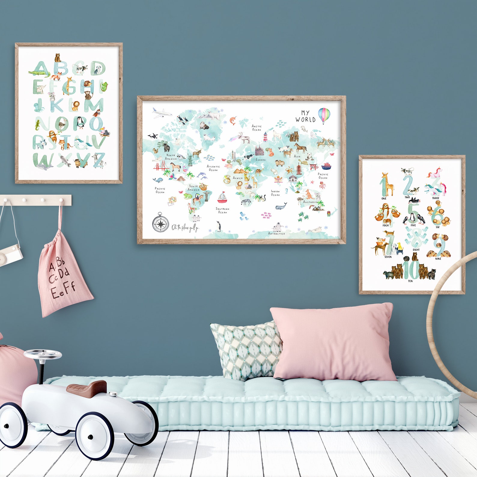 Set of 3 Educational Posters Classroom Decor Nursery World - Etsy