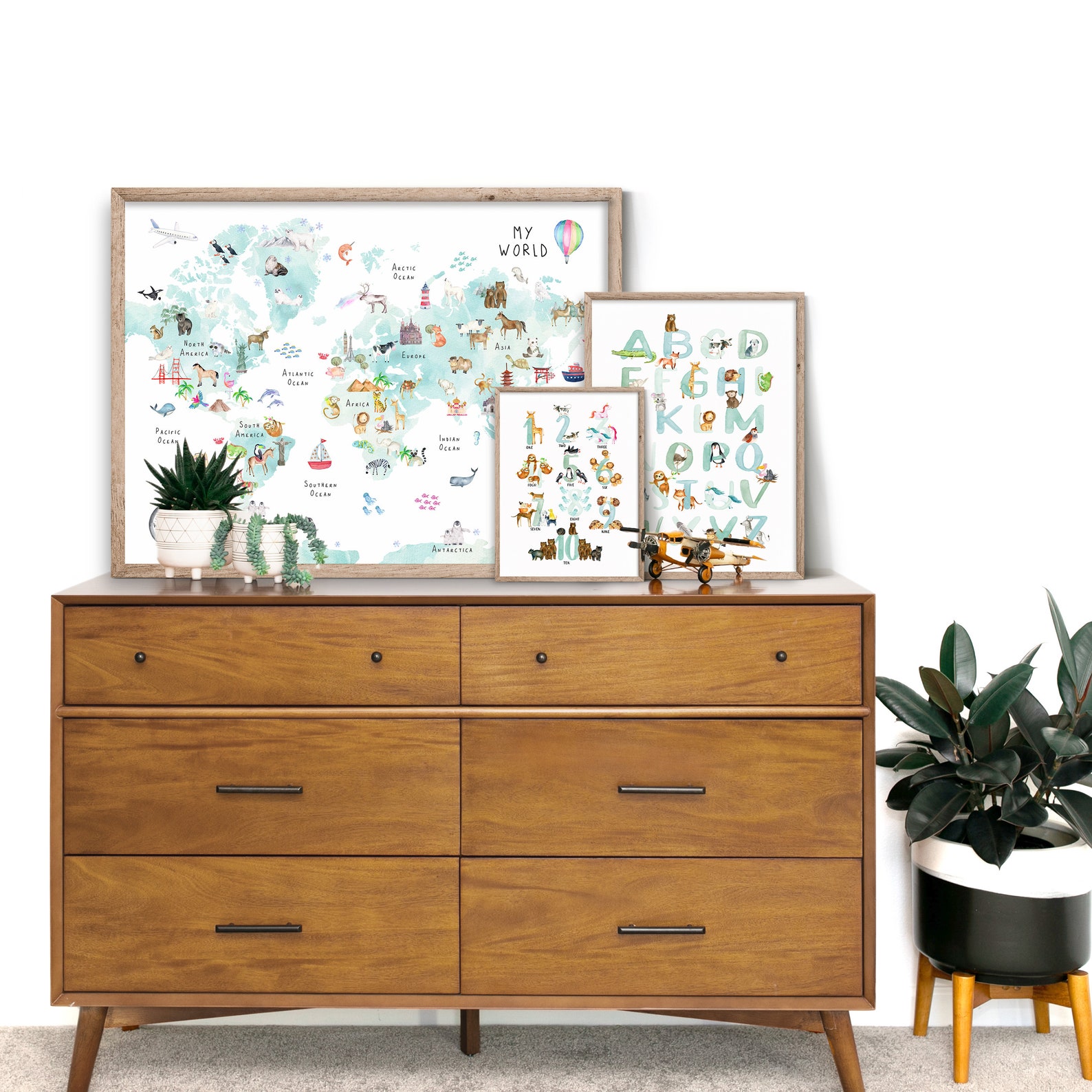 Set of 3 Educational Posters Classroom Decor Nursery World | Etsy