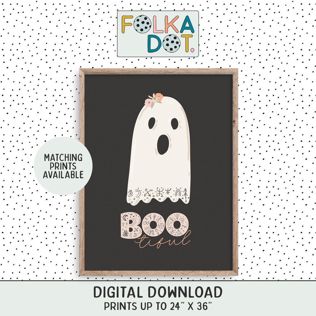 Boo Ghost Print Pastel Halloween Poster Cute Ghost Decor - Etsy
