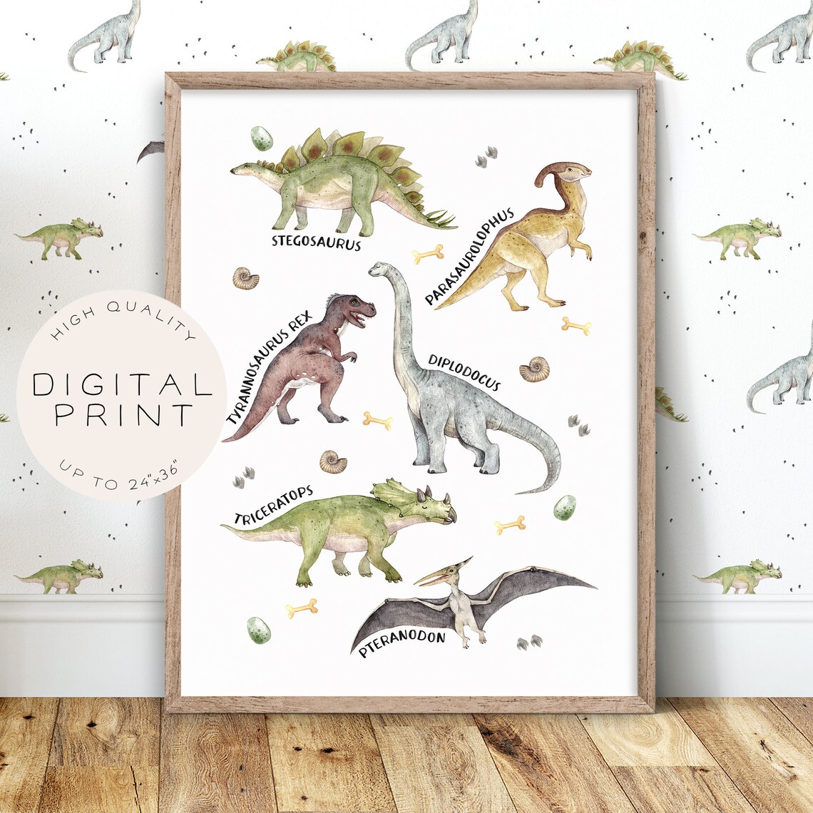 Dinosaur Poster Dinosaur Print Educational Posters Dinosaur | Etsy