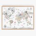 Grey World Map Nursery Wall Art Kids World Map Poster Large - Etsy UK