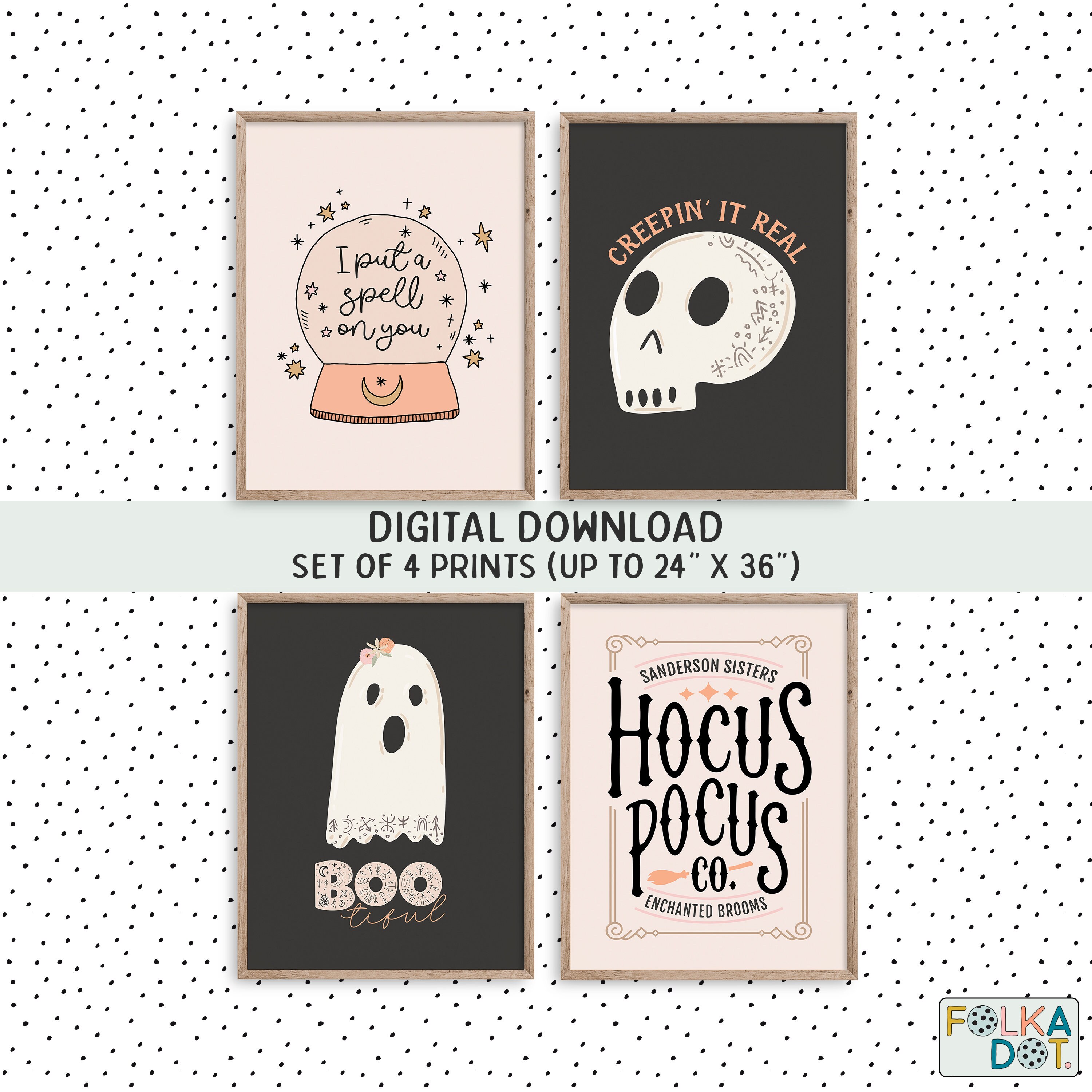 Cute Halloween Art Ghost Halloween Decor Pastel Wall Decor Spooky ...
