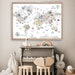 Grey World Map Nursery Wall Art Kids World Map Poster Large - Etsy UK