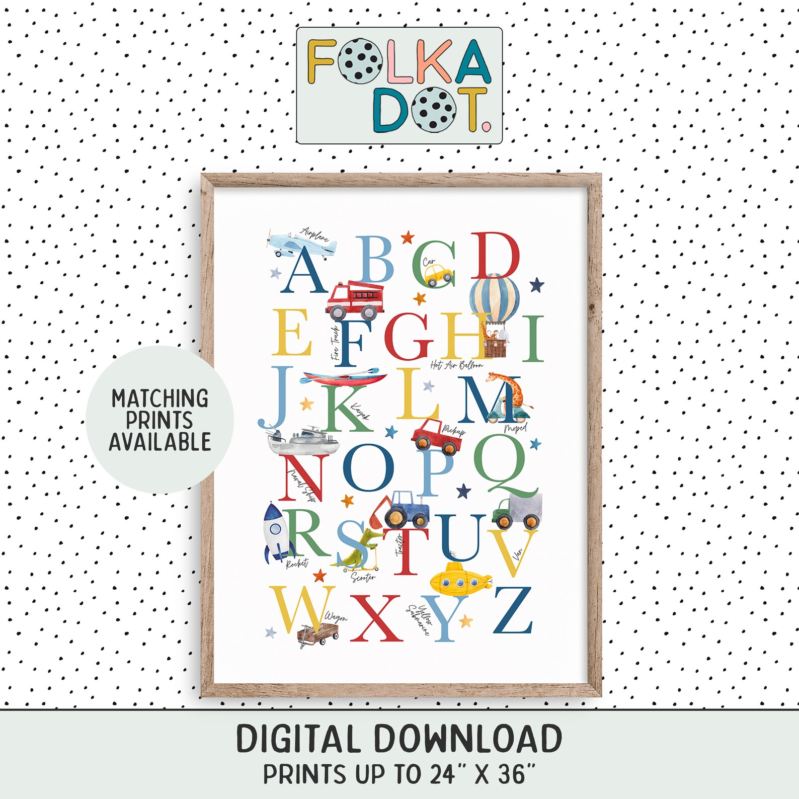 Transport Alphabet Poster Vehicles ABC Poster Toddler - Etsy UK