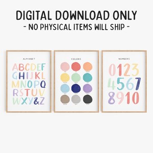 Homeschool Educational Posters Set Rainbow Classroom Decor - Etsy
