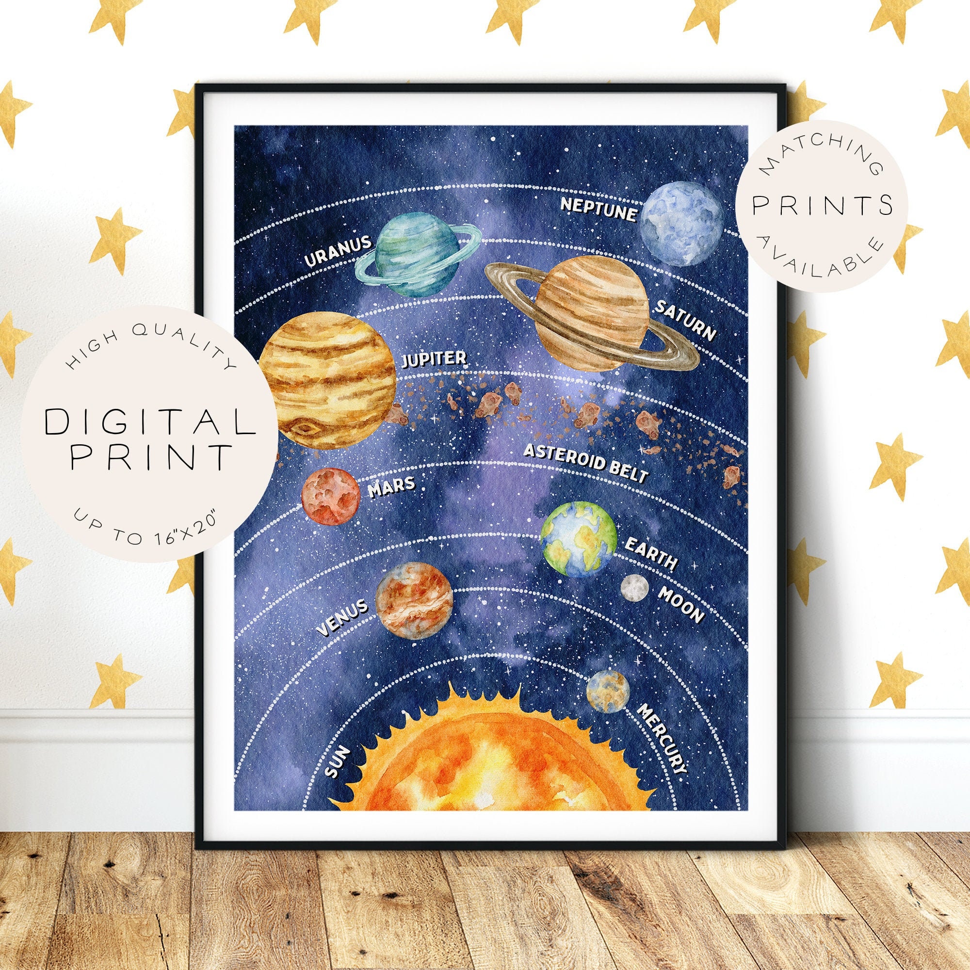 Prints Art & Collectibles Outer Space Classroom Decor Solar System ...