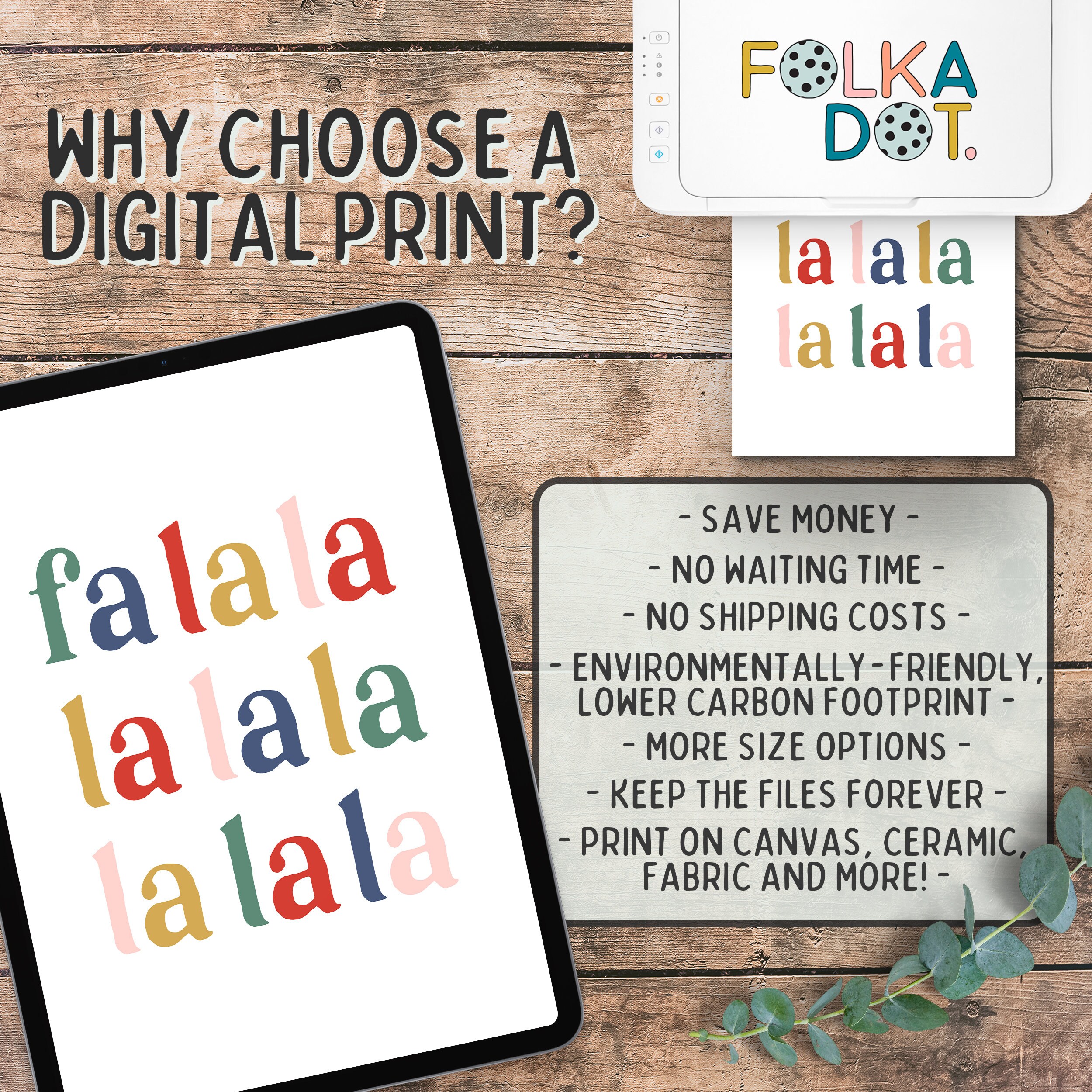 Christmas Printable Wall Art Fa La La La La Christmas Print - Etsy UK