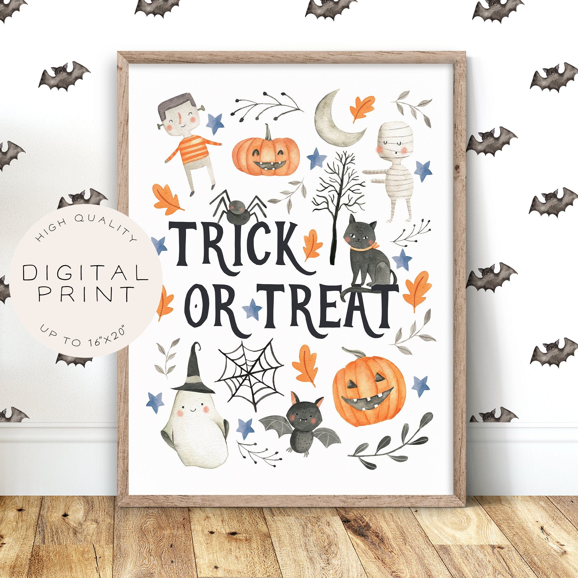 Prints Art & Collectibles Trick or Treat Halloween,Wall Poster Three ...