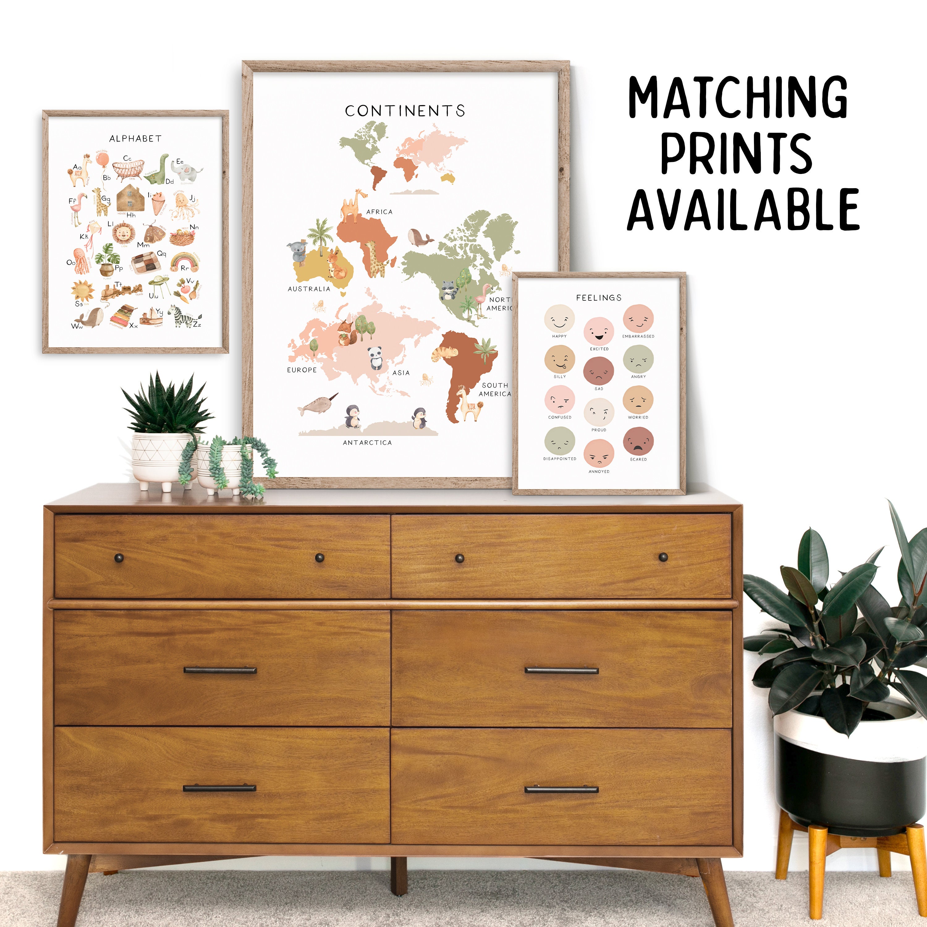 Digital Prints Art & Collectibles Continents Homeschool Printable Wall ...