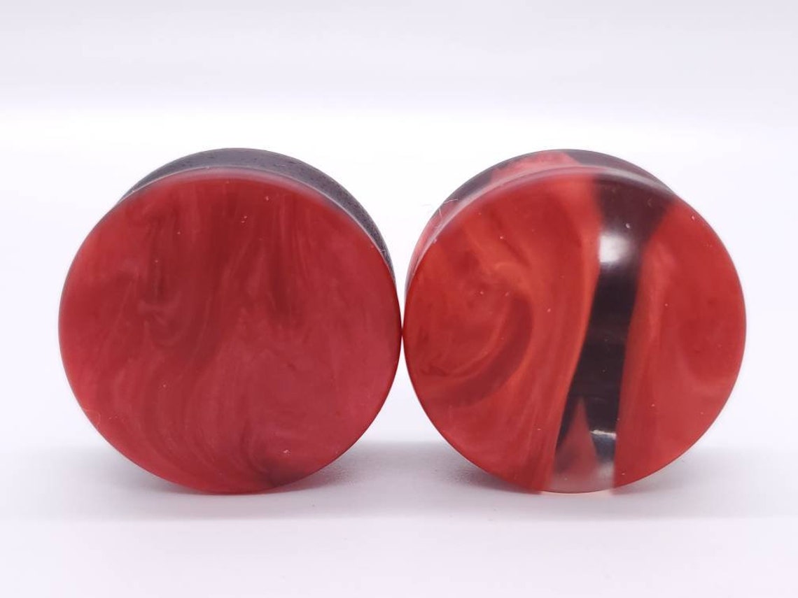 28mm Handmade Epoxy Resin and Walnut Wood Double Flare Plugs | Etsy