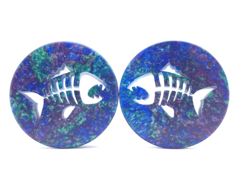 52mm 2 Handmade Epoxy Resin Fishbone Cut Out Double - Etsy UK
