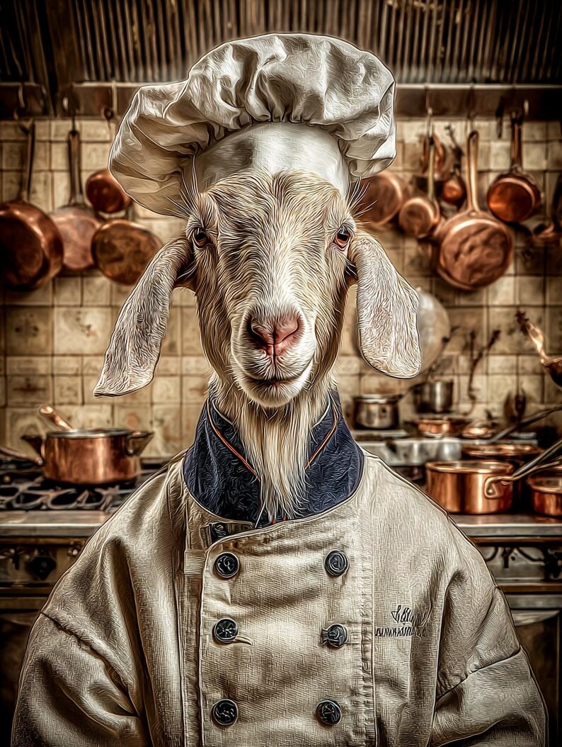 Digital Download Chef Goat for Printing Wall Art, Posters, Prints ...