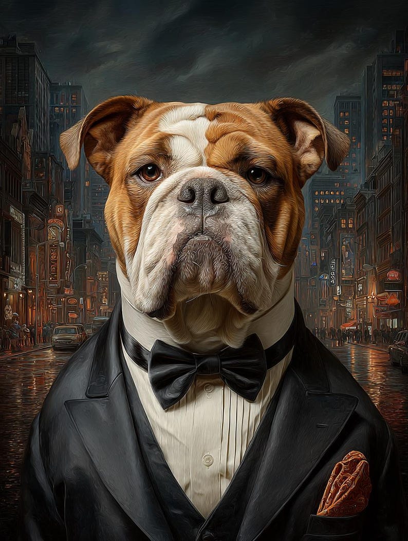 Digital Download Spy English Bulldog Bully Tux Secret Agent for ...