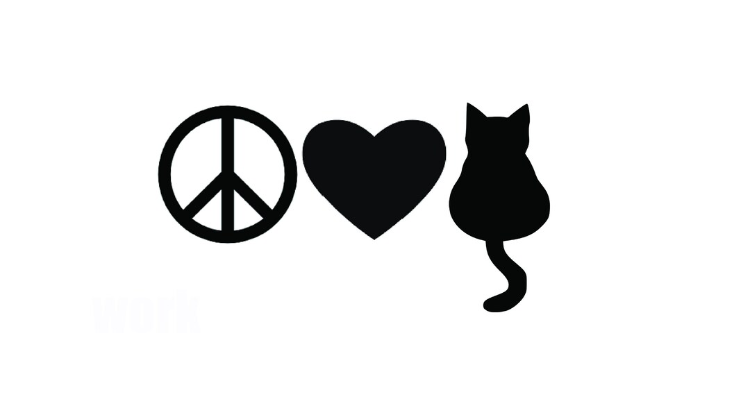 Vinyl Decal - Peace Love Cats Car Decal / Laptop Decal / Sticker - Etsy